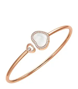 Chopard Diamond And Mother-of-pearl Happy Diamonds Bangle - Rose Gold