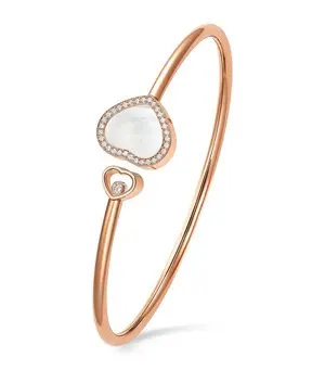 Chopard Diamond And Mother-of-pearl Happy Diamonds Bangle - Rose Gold