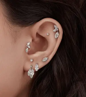MARIA TASH Grand Marquise Pear Diamond Echo Earring