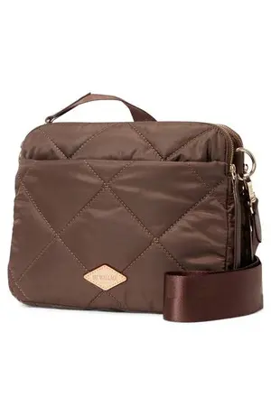 Mz Wallace Madison Quilted Nylon Crossbody Bag - Walnut