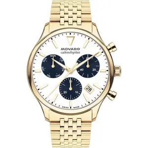 Movado Movado Calendoplan Bracelet Chronograph Watch White