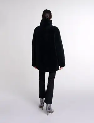 Maje Reversible Leather Coat