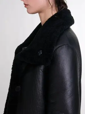 Maje Reversible Leather Coat