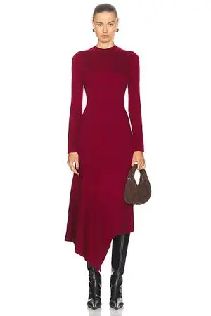 L'academie Odelya Asymmetrical Knit Dress - Wine