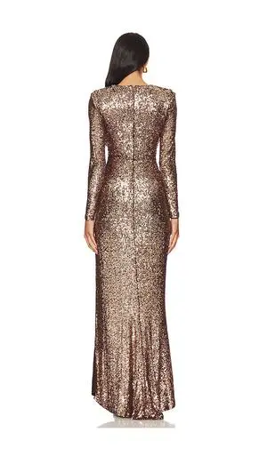 NOOKIE Sensation Plunge Long Sleeve Gown