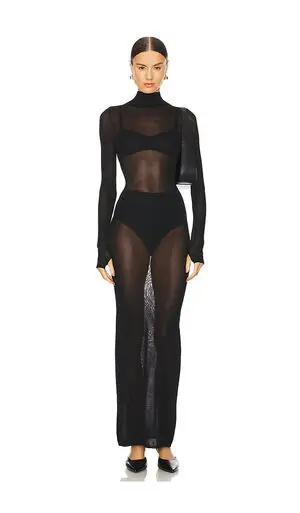 Women's Sheer Knit Maxi Dress