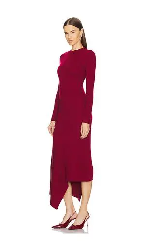 L'academie Odelya Asymmetrical Knit Dress - Wine
