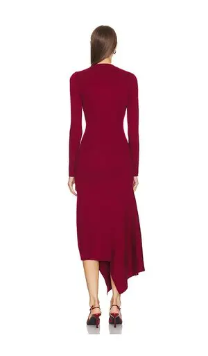 L'academie Odelya Asymmetrical Knit Dress - Wine