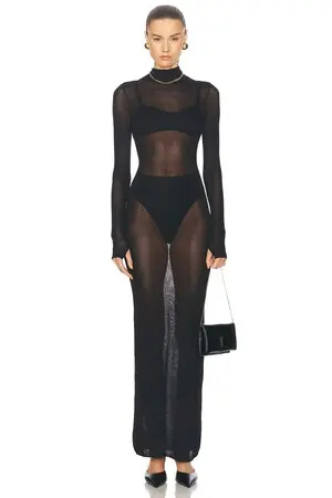 L'academie Reyes Maxi Knit Dress - Black