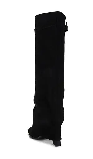Free People Felicity Foldover Suede Boot - Black