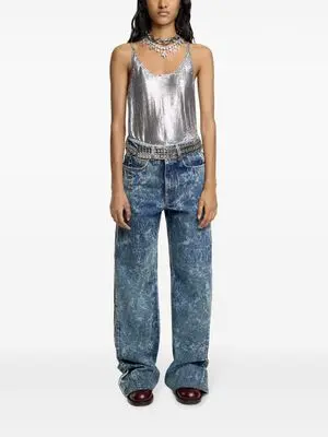 Rabanne Washed Wide-leg Jeans - Blue