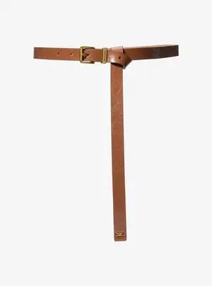Michael Kors Darrington Crackled Leather Belt - Brown