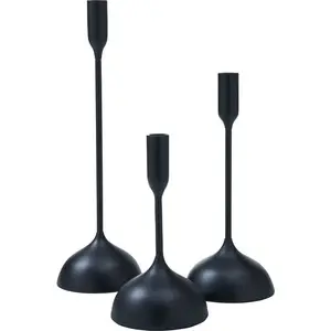 RENWIL Ferris Set Of 3 Candleholders - Black