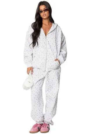 EDIKTED Floral Oversize Sweatpants