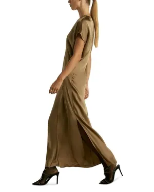 REISS Kora Satin Maxi Dress
