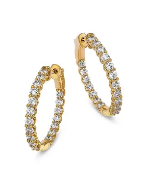 Yellow Diamond Hoop Earrings