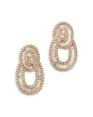 Bloomingdale'S Diamond Interlocking Circle Drop Earrings - Gold