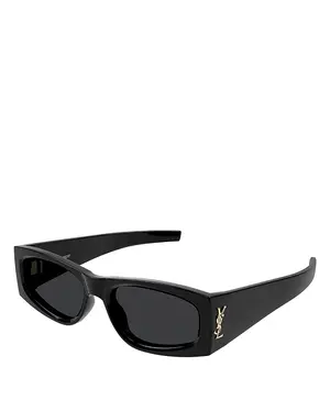 Saint Laurent Rectangular Sunglasses, 56mm - Black