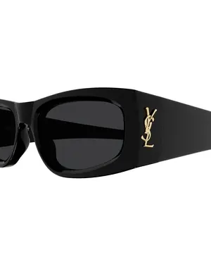 Saint Laurent Rectangular Sunglasses, 56mm - Black