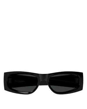 Saint Laurent Rectangular Sunglasses, 56mm - Black