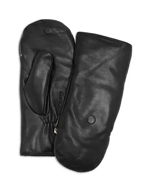 Echo Zip Top Faux Fur Mittens Black