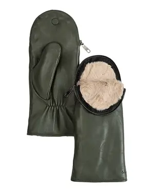 Echo Zip Top Mittens - Forest Green