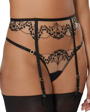 Bluebella Marisa Garter Belt - Black/sheen