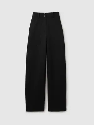 REISS Zoe Wool-blend Barrel Leg Trousers