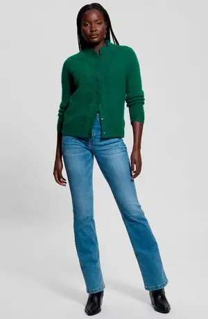 Guess Macie Pointelle Cardigan - Adventurous Green
