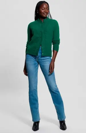 Guess Macie Pointelle Cardigan - Adventurous Green