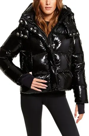 Sam. Jordy Water Resistant Down Puffer Coat - Caviar