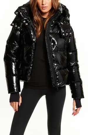 Sam. Jordy Water Resistant Down Puffer Coat - Caviar
