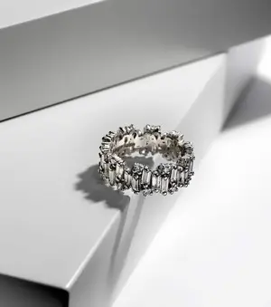 SUZANNE KALAN Shimmer Audrey 18kt White Gold Diamond Ring
