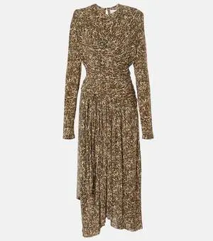 Isabel Marant Étoile Zeidi Leopard-print Draped Maxi Dress - Brown