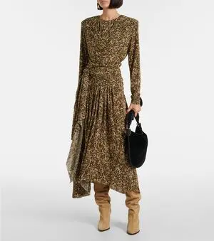 Isabel Marant Étoile Zeidi Leopard-print Draped Maxi Dress - Brown