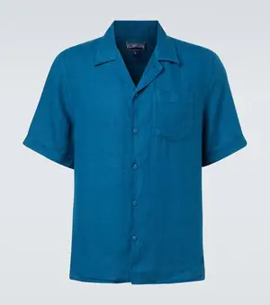 Vilebrequin Charli Linen Bowling Shirt - Blue