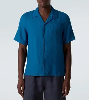 Vilebrequin Charli Linen Bowling Shirt - Blue
