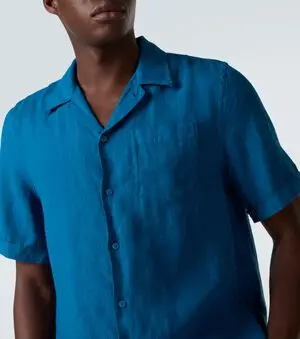 Vilebrequin Charli Linen Bowling Shirt - Blue