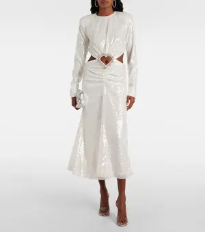ROTATE BY BIRGER CHRISTENSEN Bridal Sequined Midi Dress