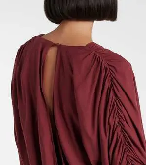 Magda Butrym Draped Floral-appliqué Jersey Minidress