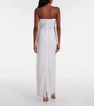 ROTATE BY BIRGER CHRISTENSEN Bridal Beaded Sequined Maxi Dress