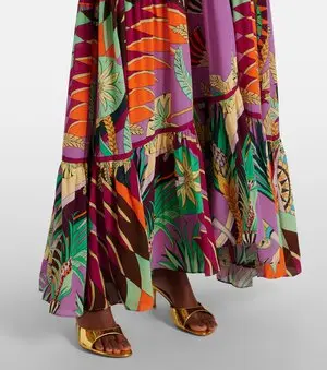 Camilla Gathered Printed Maxi Dress - Multicoloured