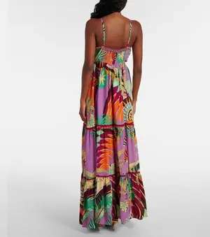 Camilla Gathered Printed Maxi Dress