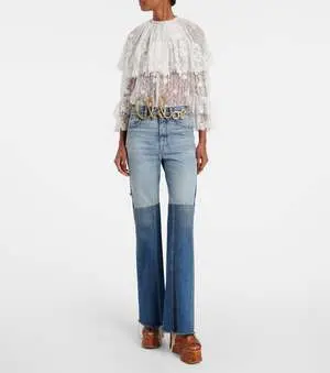 Chloé Patchwork Flared Jeans