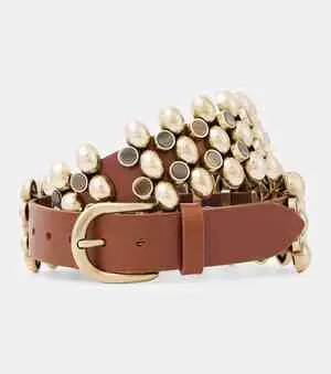Isabel Marant Étoile Varana Embellished Leather Belt - Brown