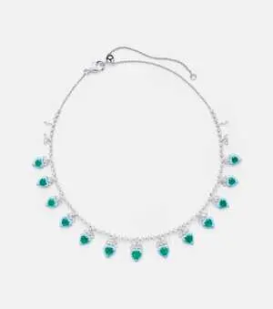 KAMYEN 18kt White Gold Emerald And Diamond Choker