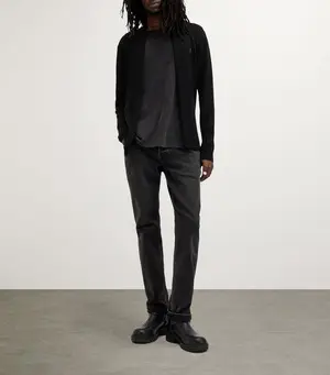 ALLSAINTS Merino Wool Mode Cardigan - Black