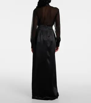 Dolce & Gabbana Silk Satin Maxi Skirt