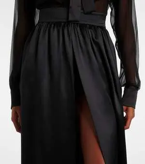 Dolce & Gabbana Silk Satin Maxi Skirt