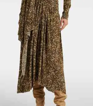 Isabel Marant Étoile Zeidi Leopard-print Draped Maxi Dress
